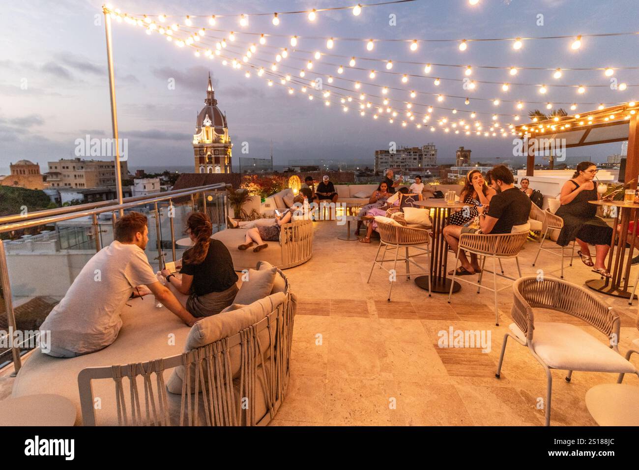 CARTAGENA, COLOMBIA - MARCH 5, 2023: Rooftop terrace of Movich hotel in ...