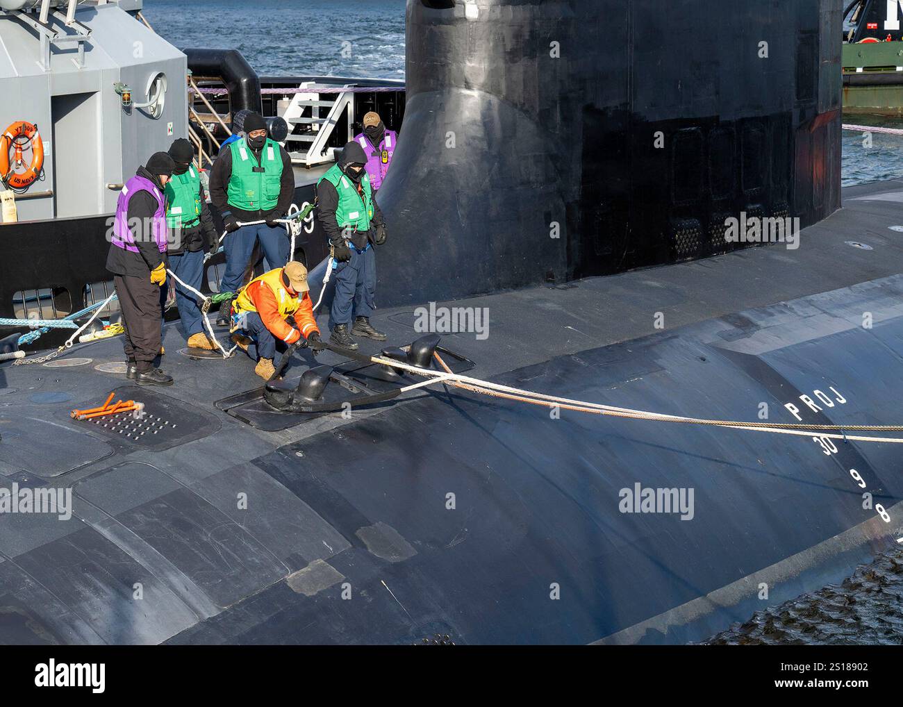 KITTERY, Maine (Dec. 6, 2024) — Sailors from the Virginia-class attack ...