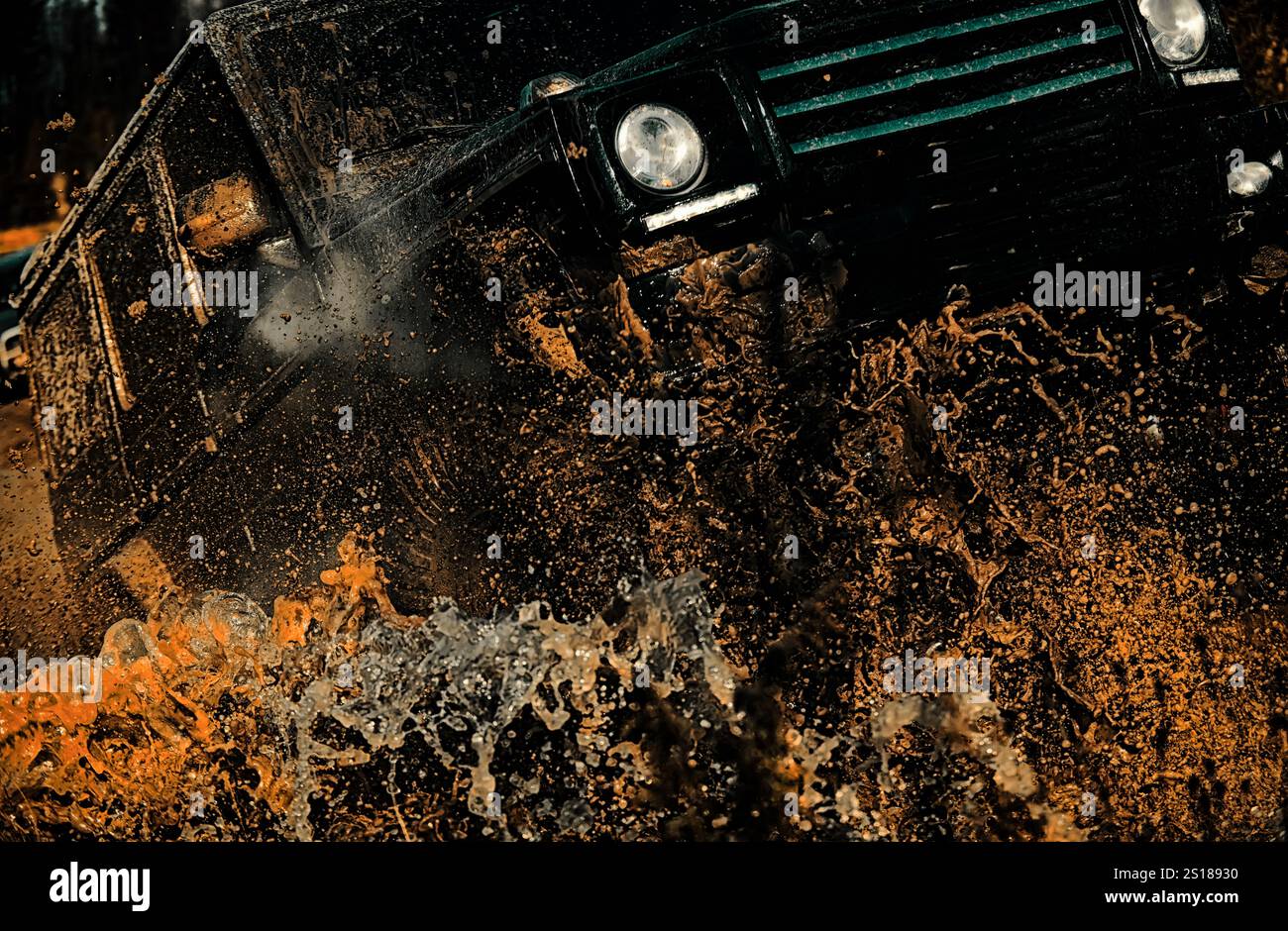 Tires in preparation for race. Jeep crashed into a puddle and picked up ...