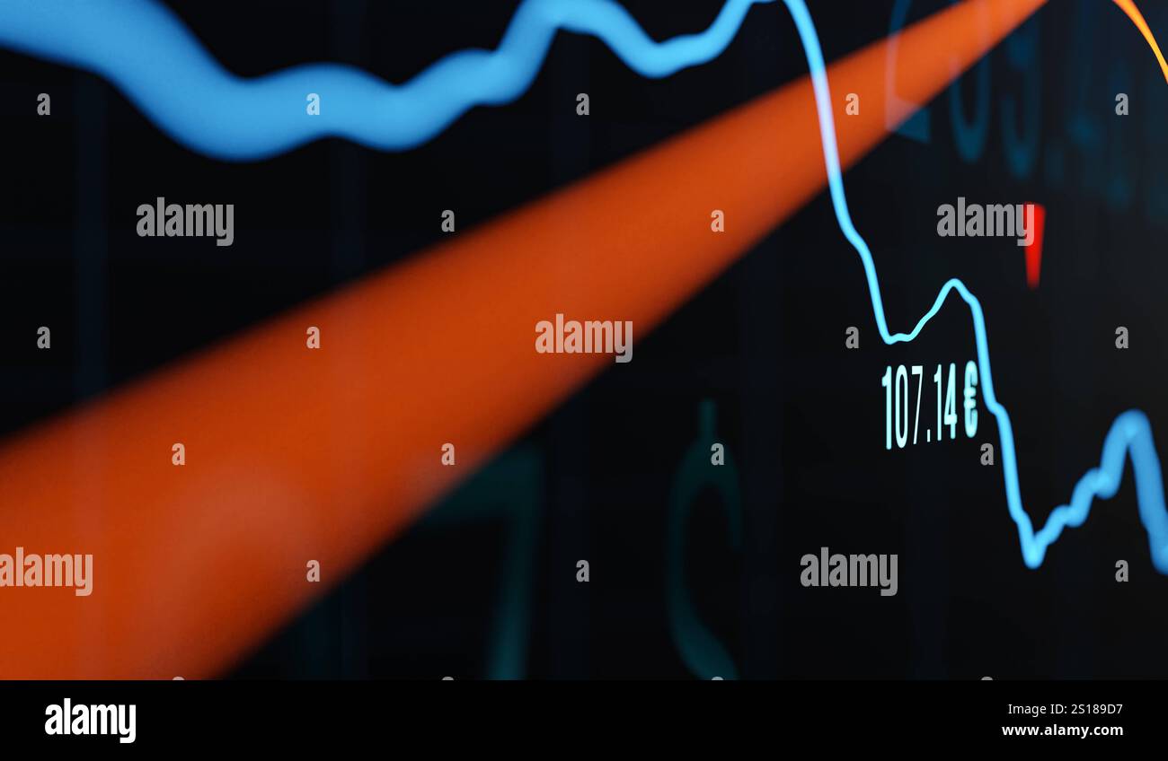 Extreme close up stock market chart with financial data. Extreme close ...