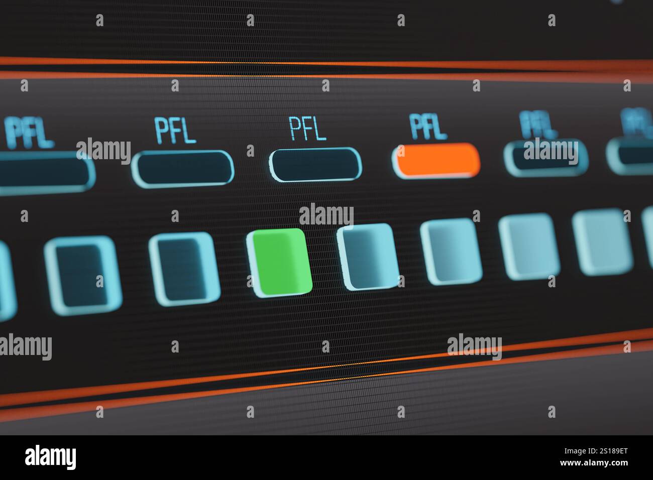 Close up buttons sound mixer. Close up buttons sound mixer. TV, radio or recording studio ...