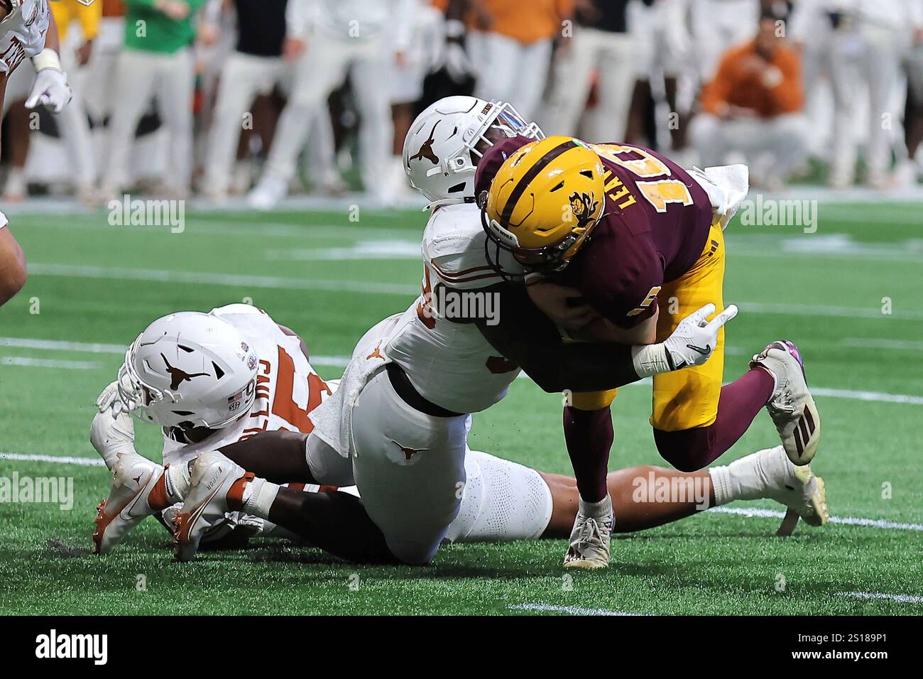 ATLANTA, GA - JANUARY 01: Quarterback Sam Leavitt #10 of the Arizona ...