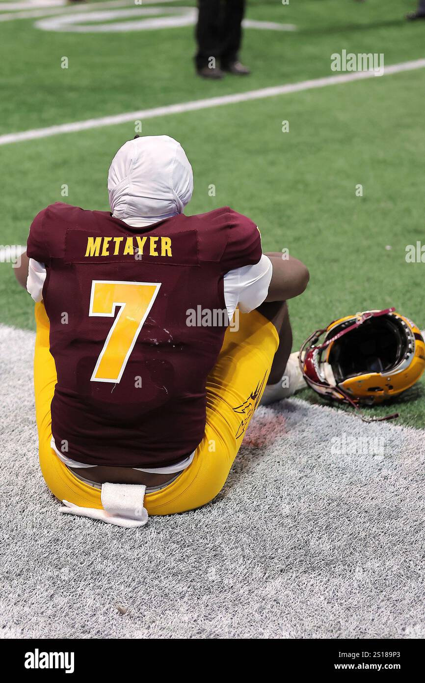 ATLANTA, GA - JANUARY 01: Tight End Chamon Metayer #7 of the Arizona ...