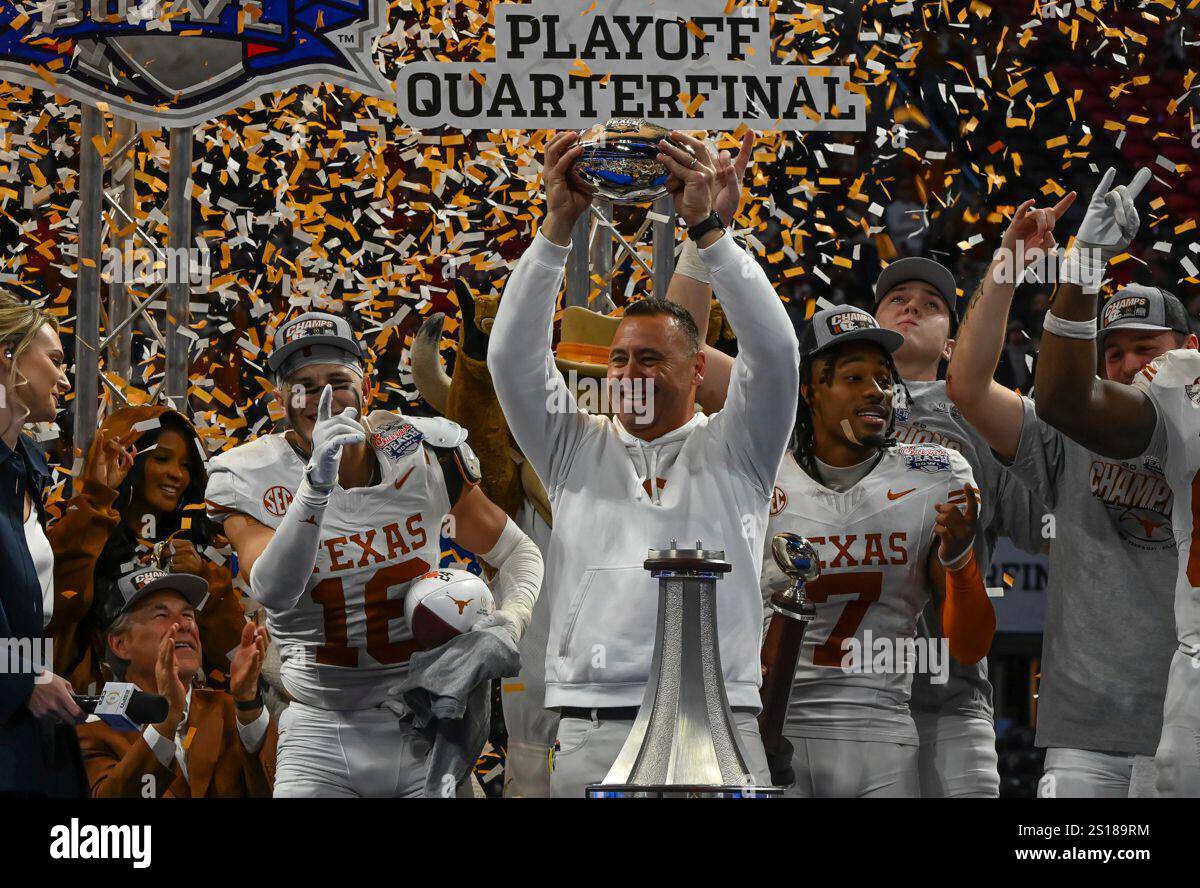 ATLANTA, GA - JANUARY 01: Head Coach Steve Sarkisian of the Texas ...