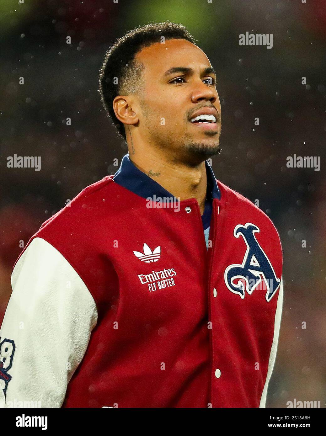 Gabriel of Arsenal lines up prior to the Premier League match Brentford ...