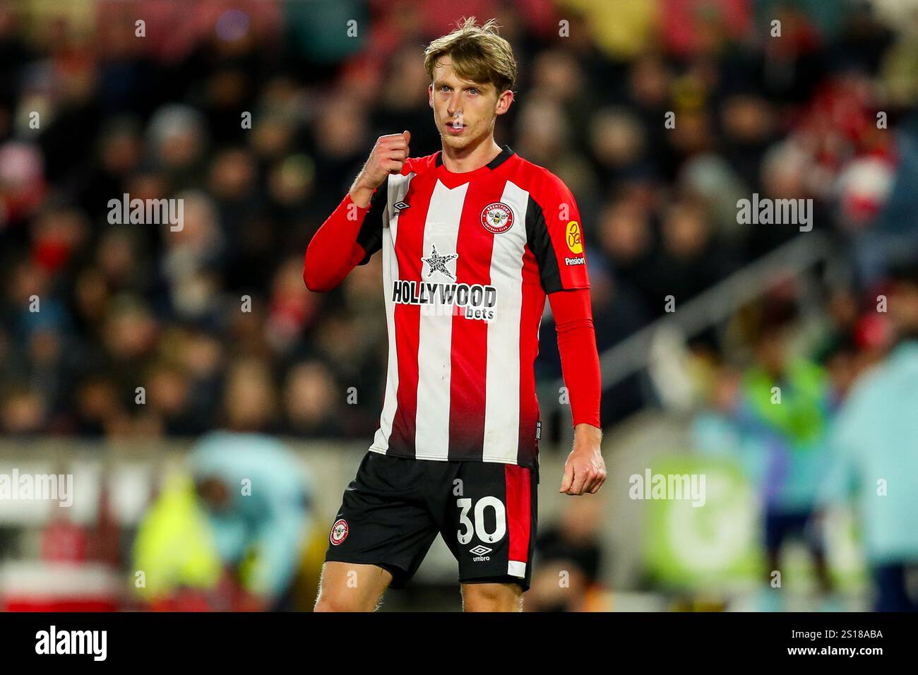 Mads Roerslev of Brentford looks on during the Premier League match ...