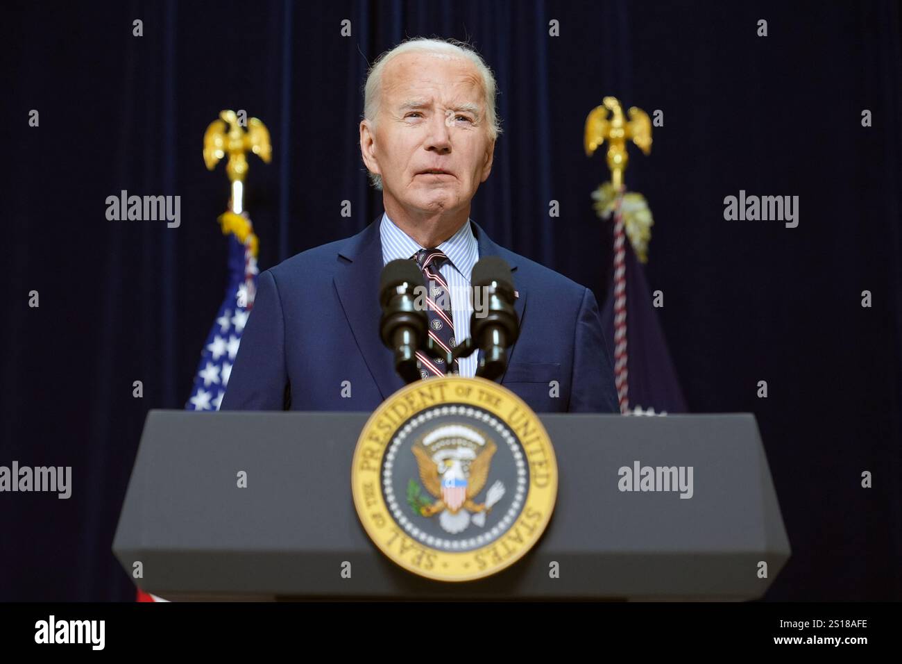 President Joe Biden makes a statement on the latest developments in New ...