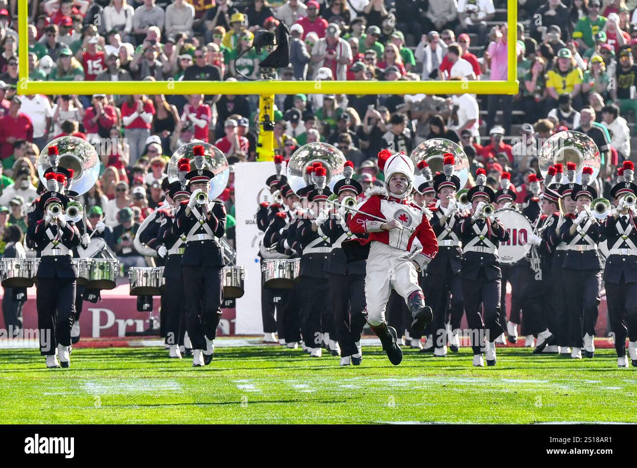 January 1, 2025 Pasadena, CA.Ohio State Buckeyes Marching Band performs ...
