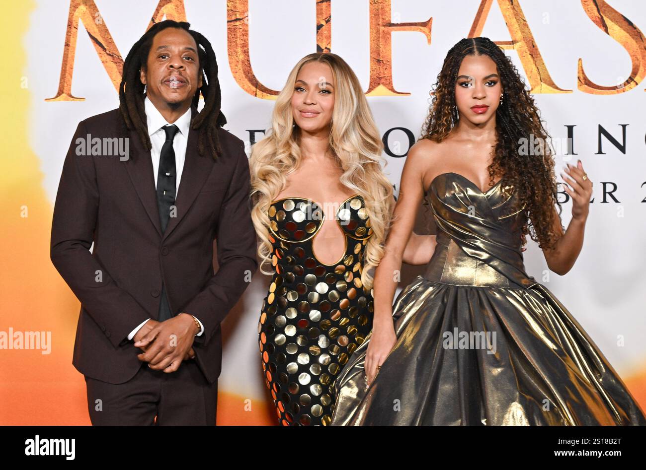 Hollywood, USA. 09th Dec, 2024. Jay-Z, Beyonce and Blue Ivy Carter arriving to ‘Mufasa: The Lion ...