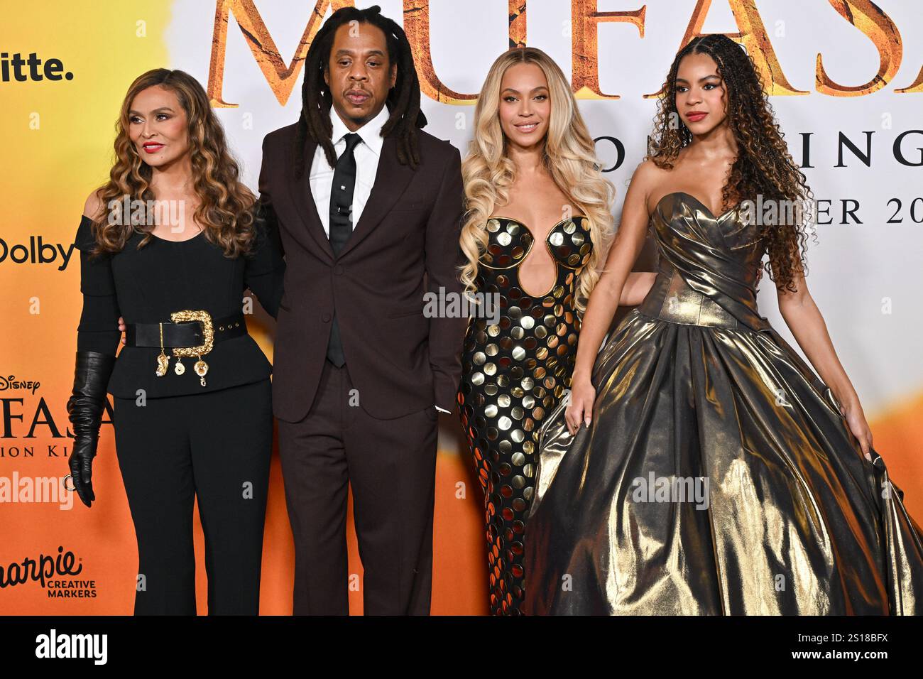 Hollywood, USA. 09th Dec, 2024. Jay-Z, Beyonce and Blue Ivy Carter arriving to ‘Mufasa: The Lion ...