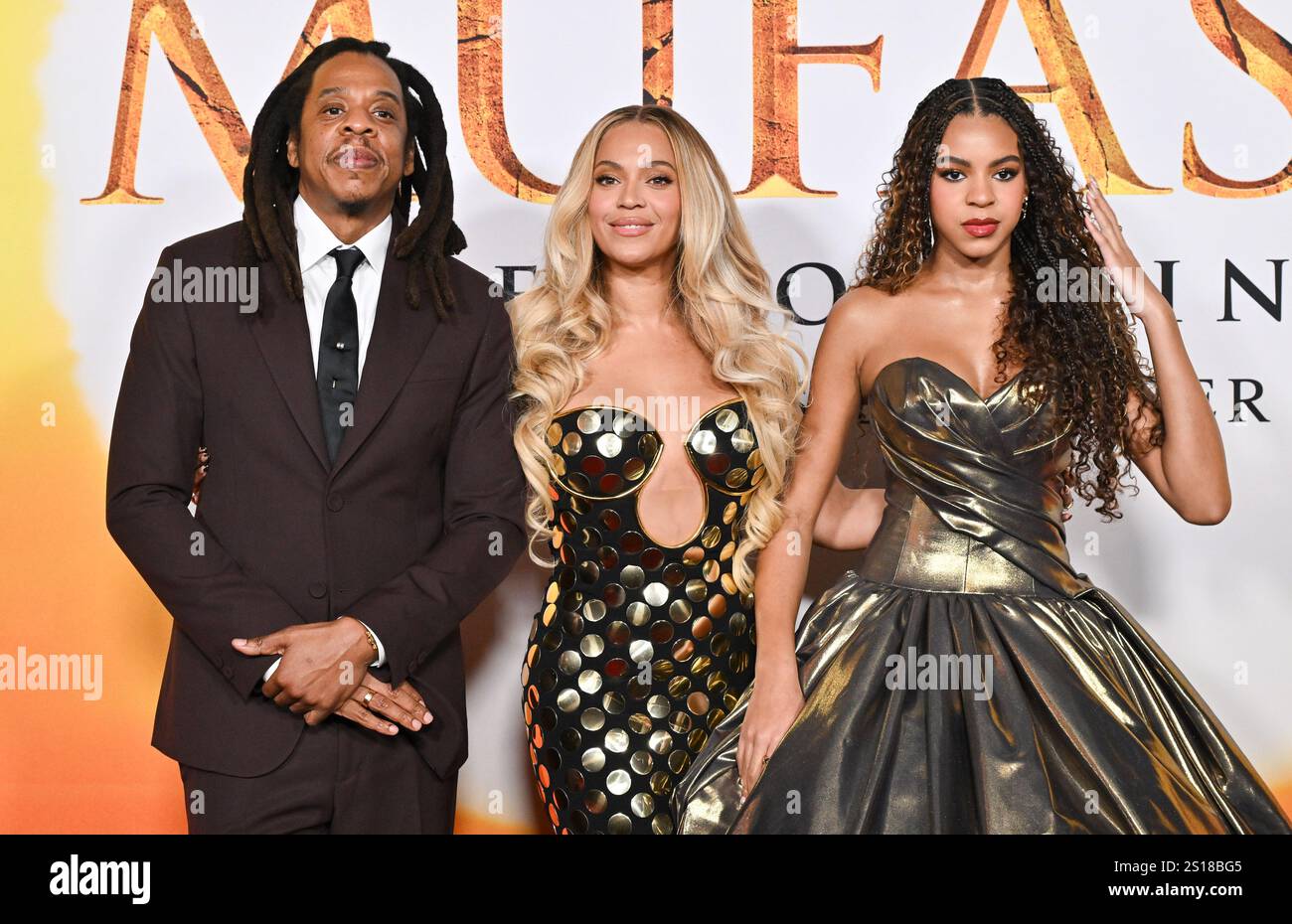 Hollywood, USA. 09th Dec, 2024. Jay-Z, Beyonce and Blue Ivy Carter arriving to ‘Mufasa: The Lion ...
