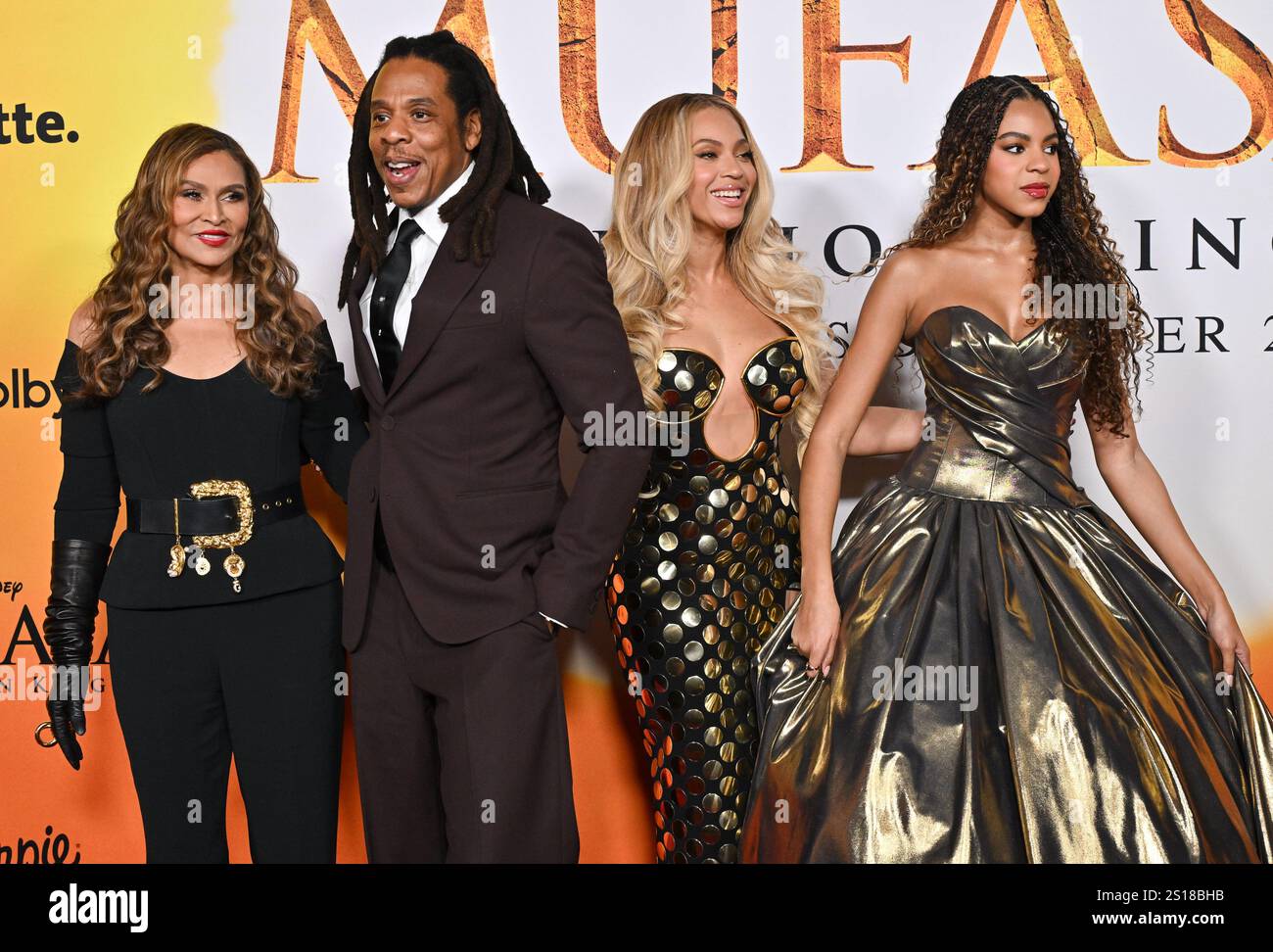 Hollywood, USA. 09th Dec, 2024. Tin Knowles, Jay-Z, Beyonce and Blue Ivy Carter arriving to ...