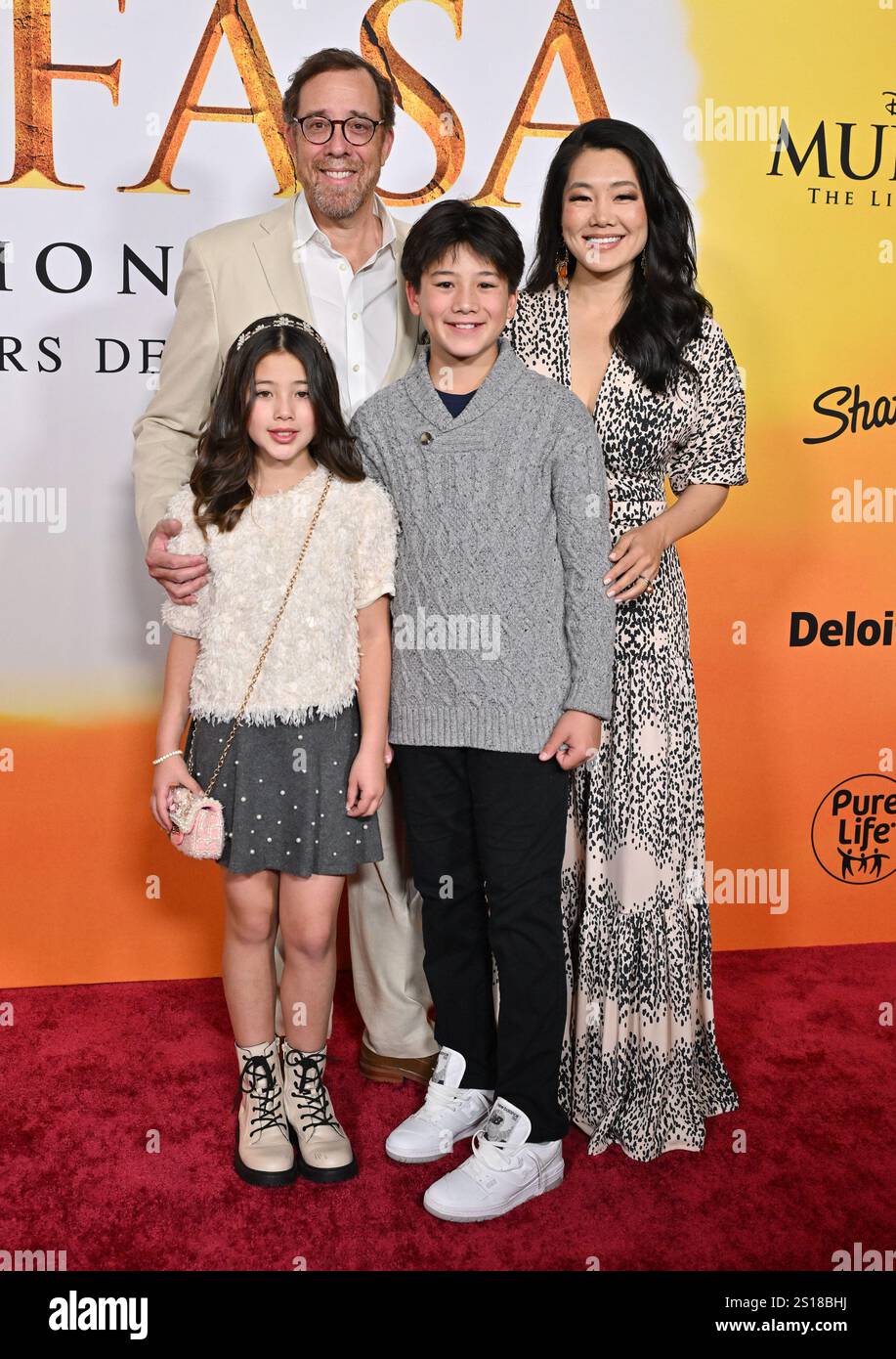 Christine Chui, Gabriel Chiu and Gabriel Chiu III arriving to ‘Mufasa: The Lion King’ Los ...