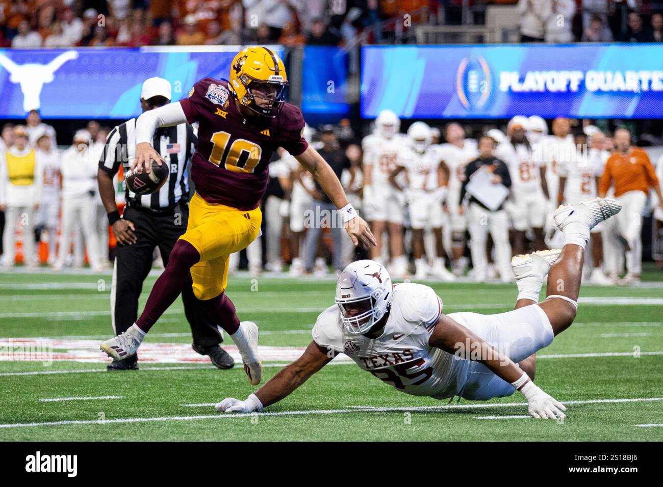 Atlanta, GA, USA. 1st Jan, 2025. Arizona State quarterback Sam Leavitt ...