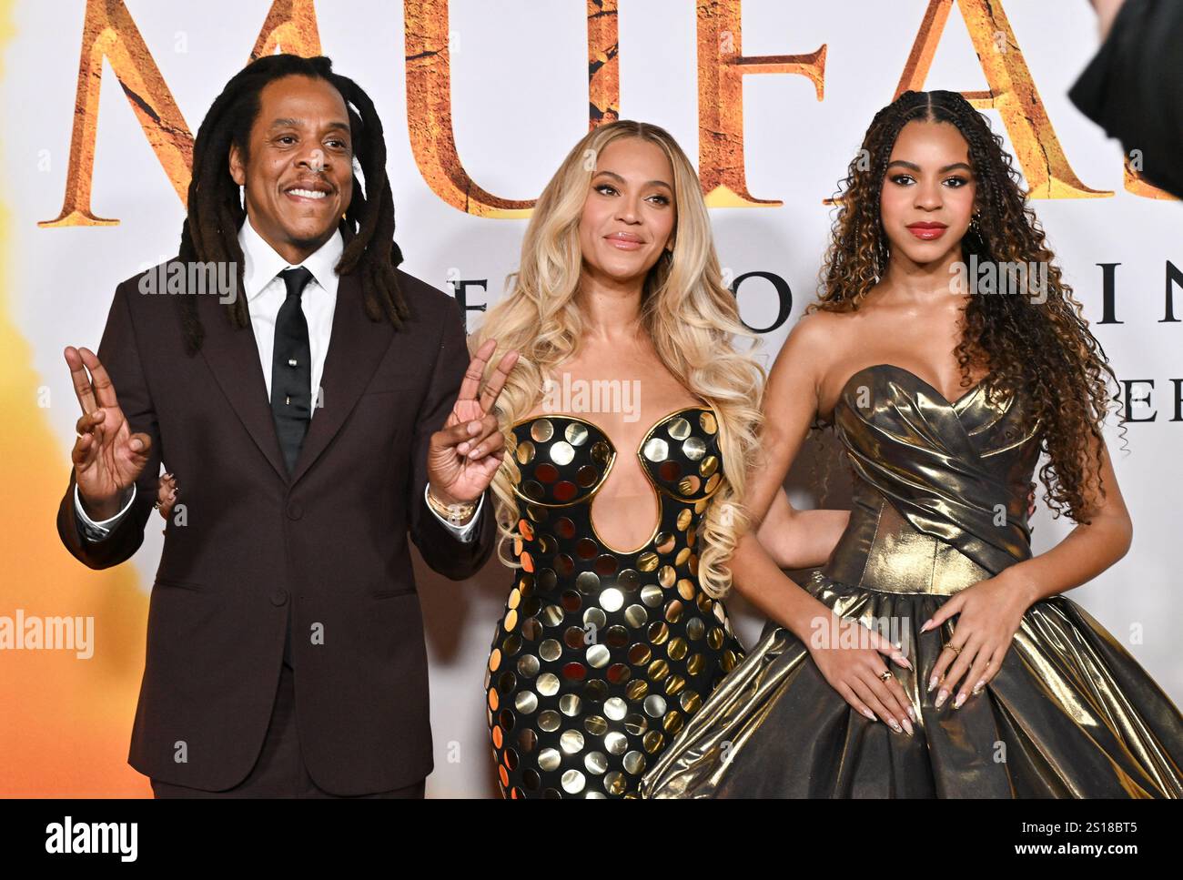 Hollywood, USA. 09th Dec, 2024. Jay-Z, Beyonce and Blue Ivy Carter arriving to ‘Mufasa: The Lion ...