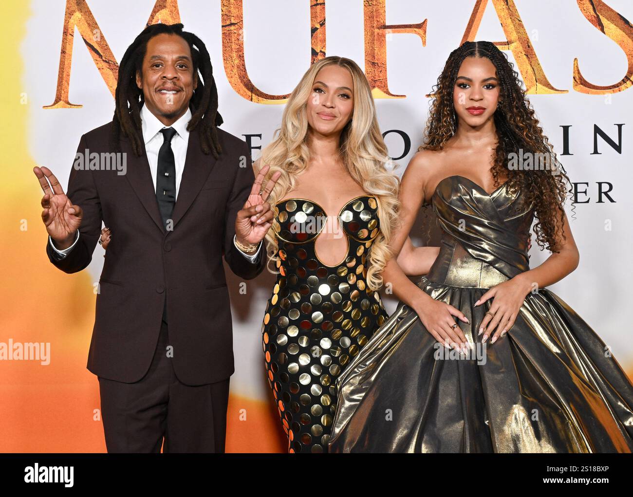 Hollywood, USA. 09th Dec, 2024. Jay-Z, Beyonce and Blue Ivy Carter arriving to ‘Mufasa: The Lion ...