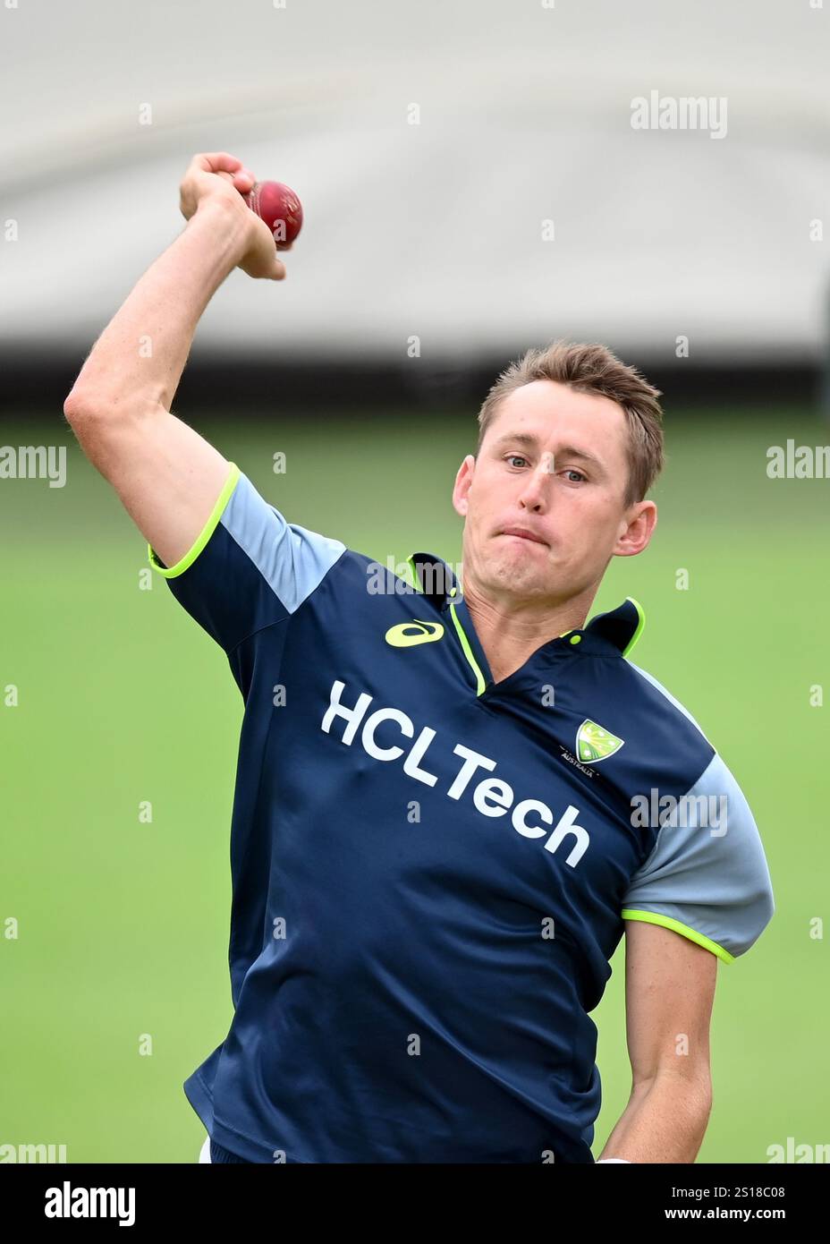 Australia's Marnus Labuschagne attends a practice session at the Sydney ...