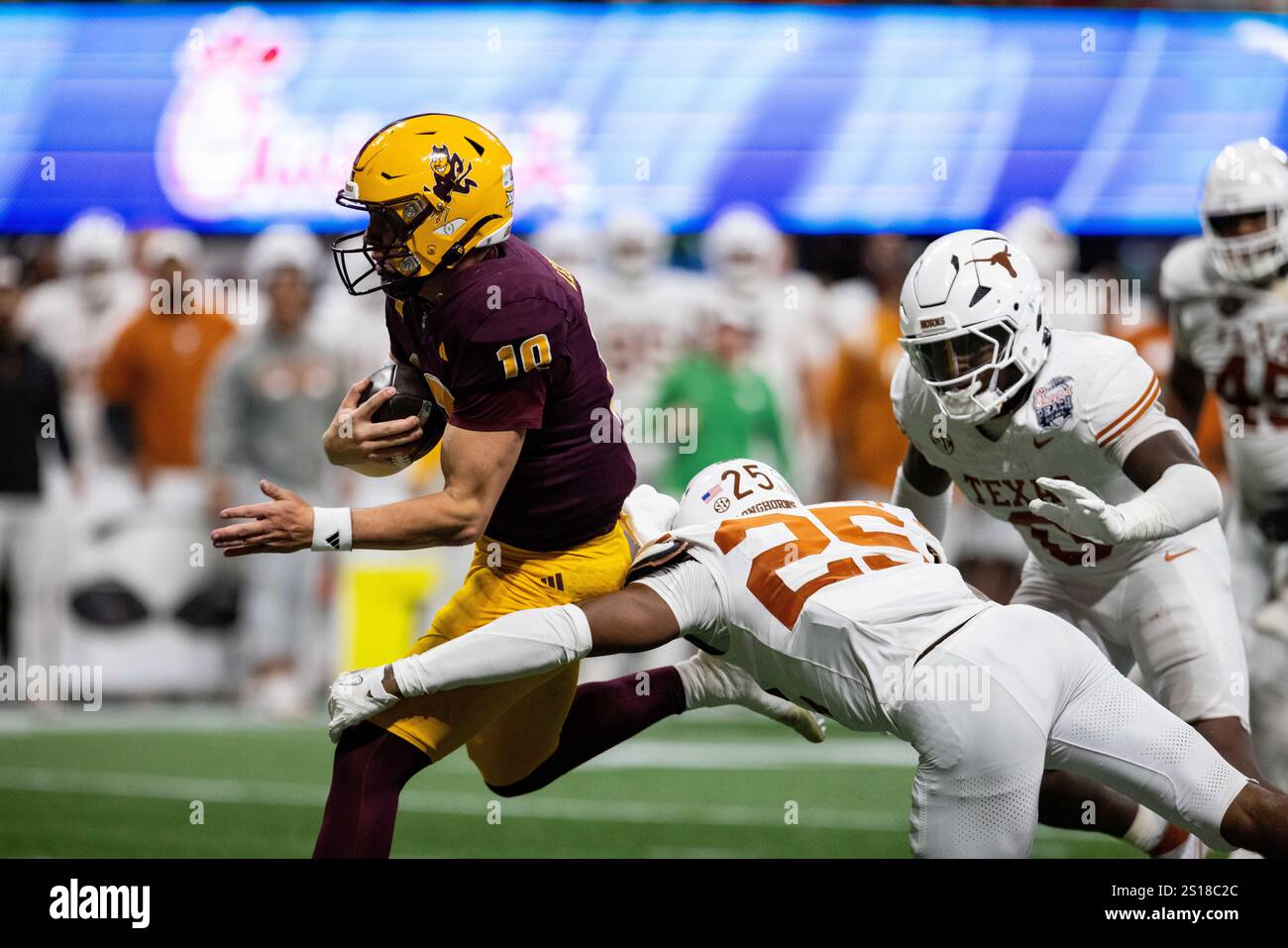 Atlanta, GA, USA. 1st Jan, 2025. Arizona State quarterback Sam Leavitt ...