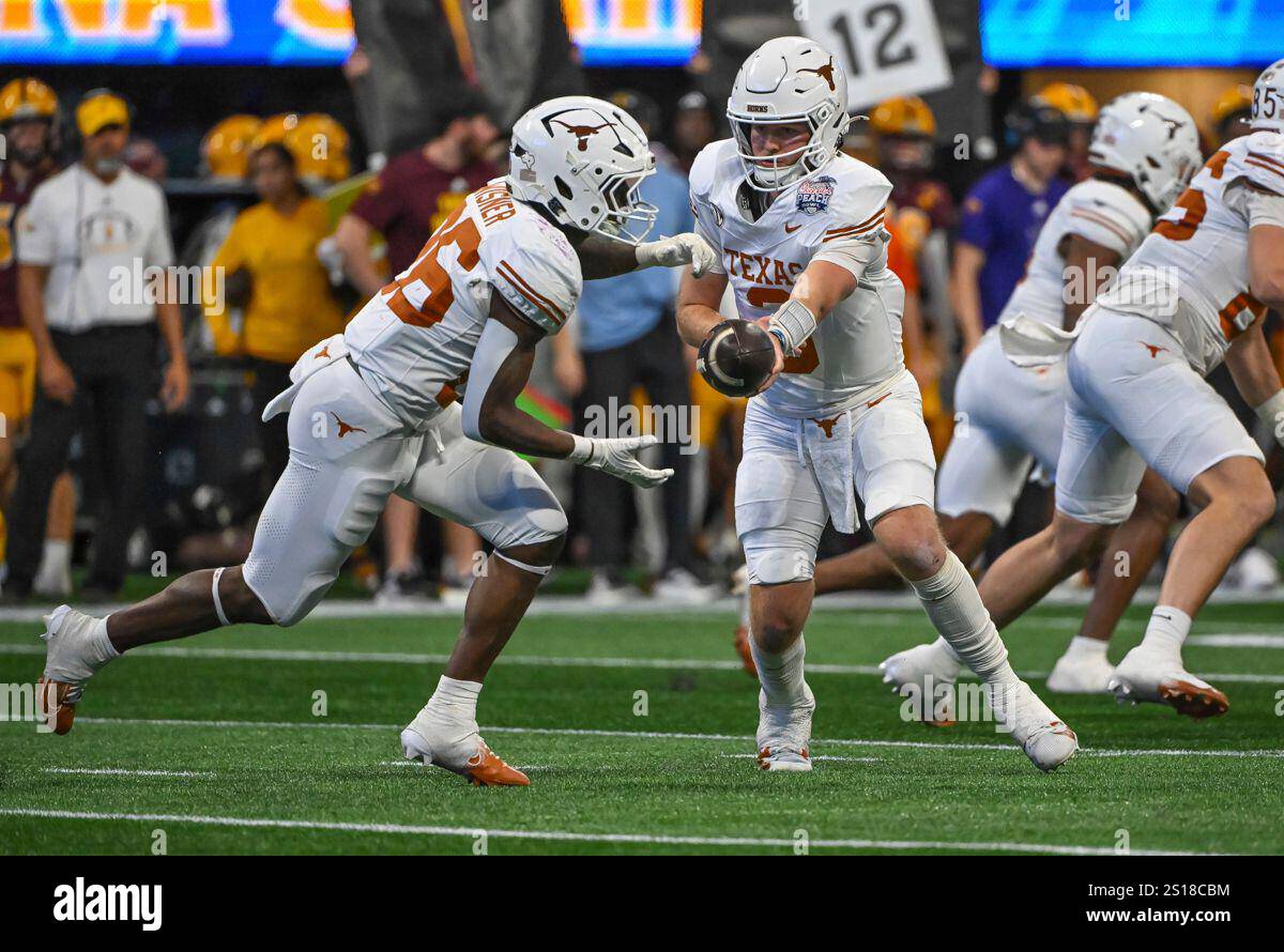 ATLANTA, GA - JANUARY 01: Running Back Quintrevion Wisner #26 of the ...