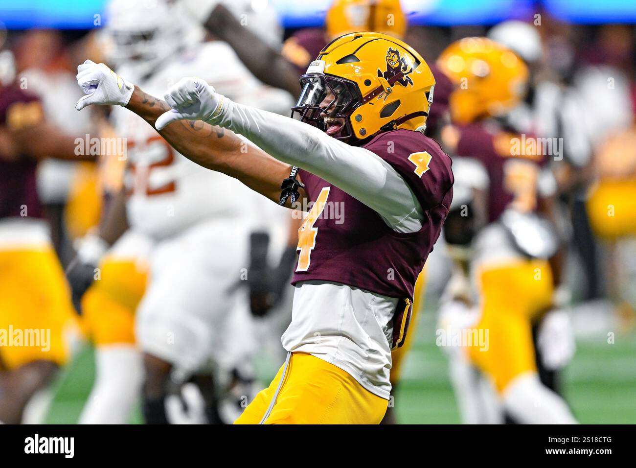 ATLANTA, GA – JANUARY 01: Defensive Back Myles Ghost Rowser #4 of the ...