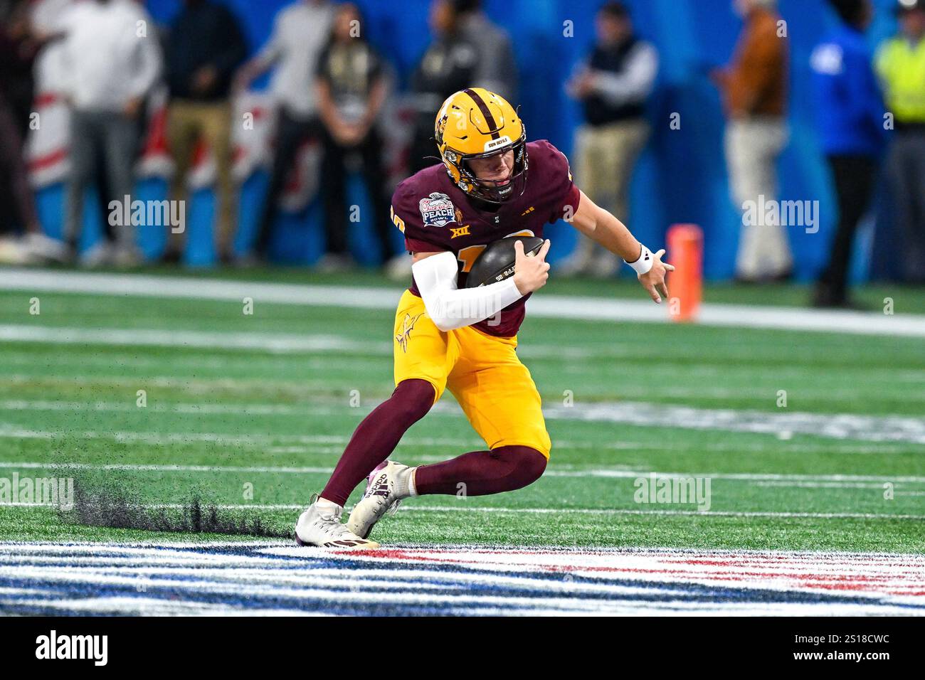 ATLANTA, GA – JANUARY 01: Quarterback Sam Leavitt #10 of the Arizona ...