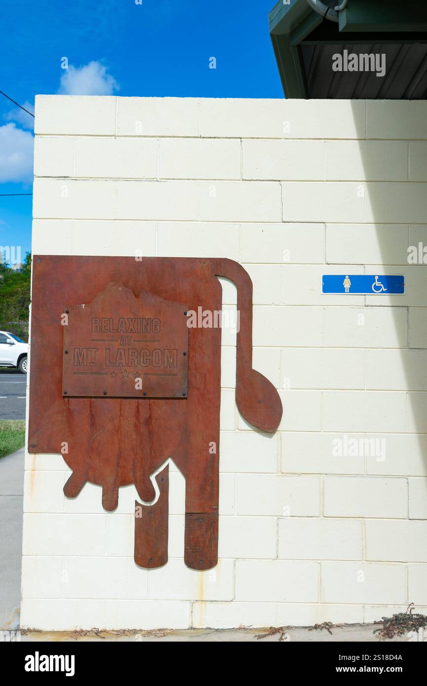 Funny Public Toilets sign for women side, Mt Larcom, Queensland, QLD ...