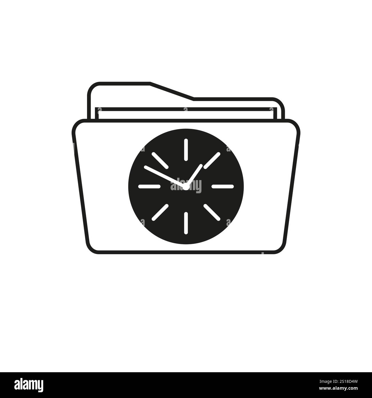 Time folder icon. Clock archive vector. Data management symbol. Document illustration Stock ...