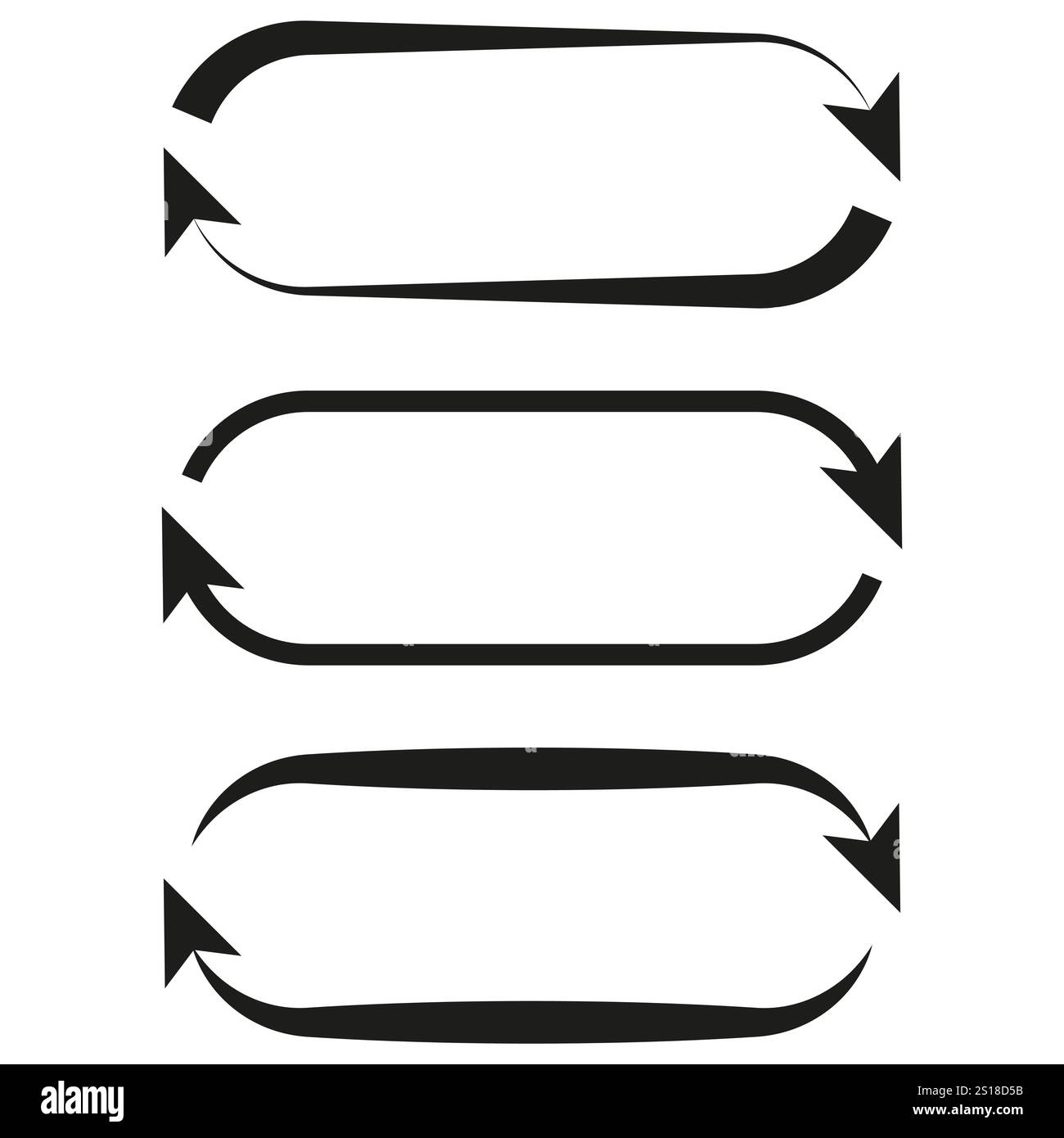 Circular arrow icons. Rotational direction symbols. Black and white ...