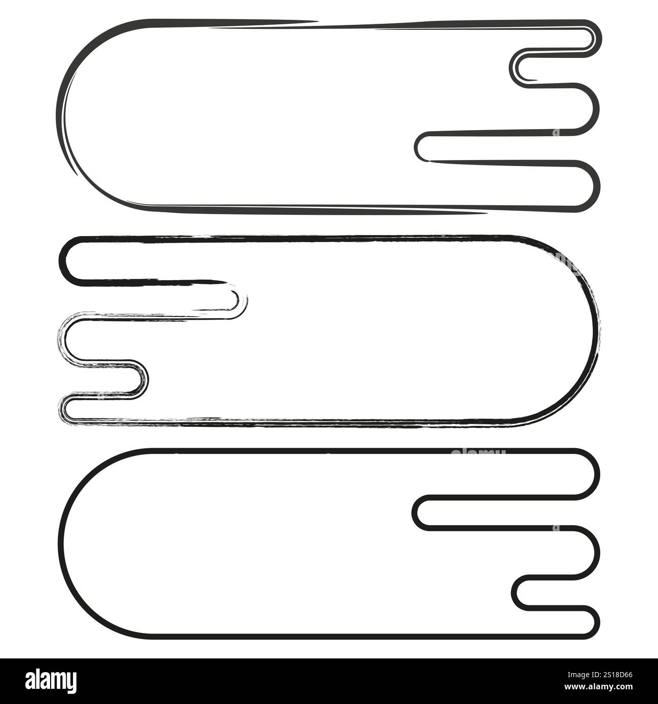 Curved lines. Abstract streak icon. Minimal shape vector. Outline ...