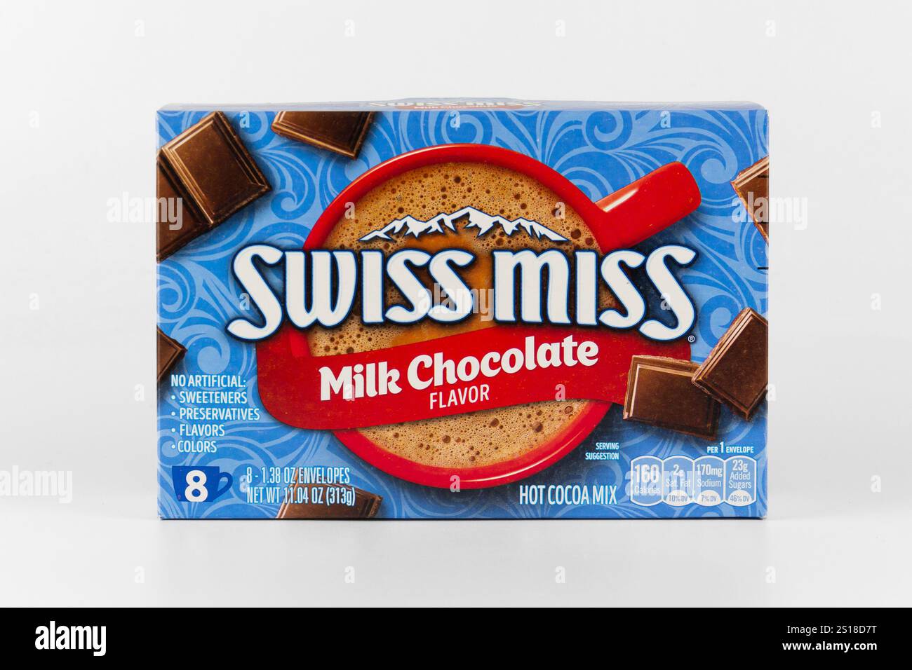 ST. PAUL, MN, USA JANUARY 1, 2025: Swiss Miss Hot Cocoa Mix packaging ...