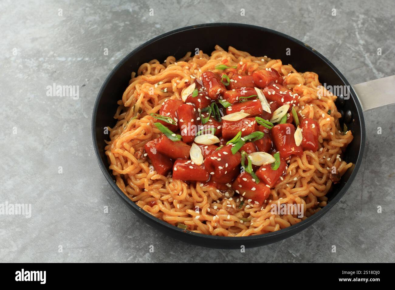 Rabokki or Ramen Tteokbokki, Korean Instant Noodle with Rice Cake ...