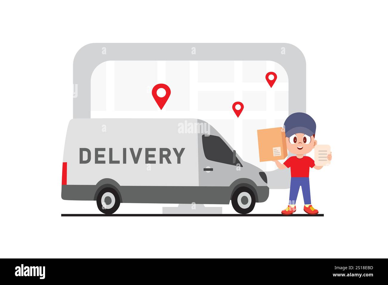 Connecting Locations Through Delivery Service Stock Vector Image & Art ...