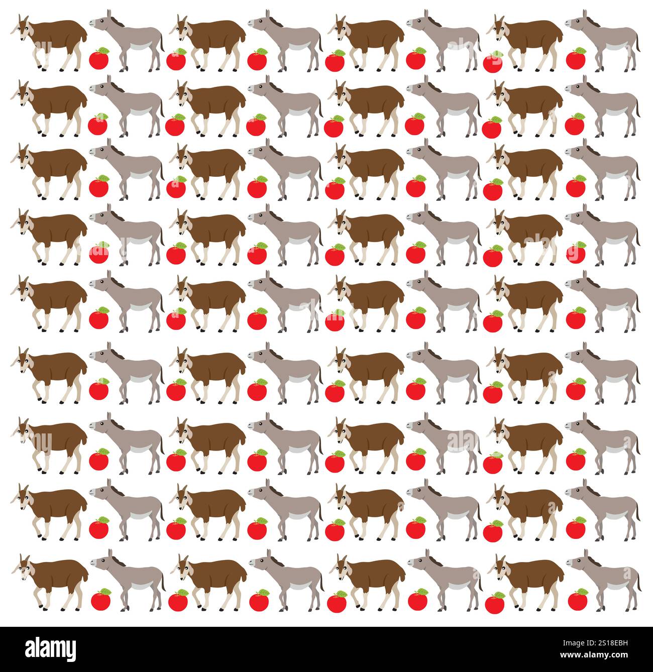 goat, donkey with fruit as a pattern background Stock Vector Image ...