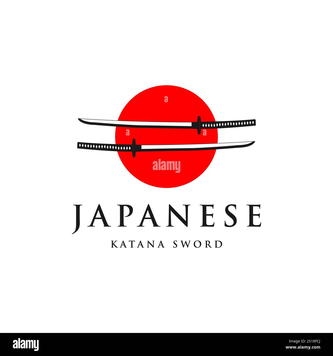 japanese katana sword logo vintage vector illustration concept template ...