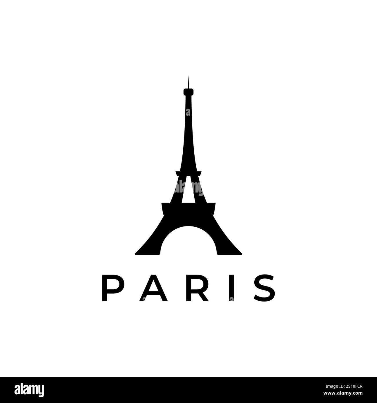 Eiffel Tower Black Silhouette Vector Illustration Stock Vector Image & Art - Alamy