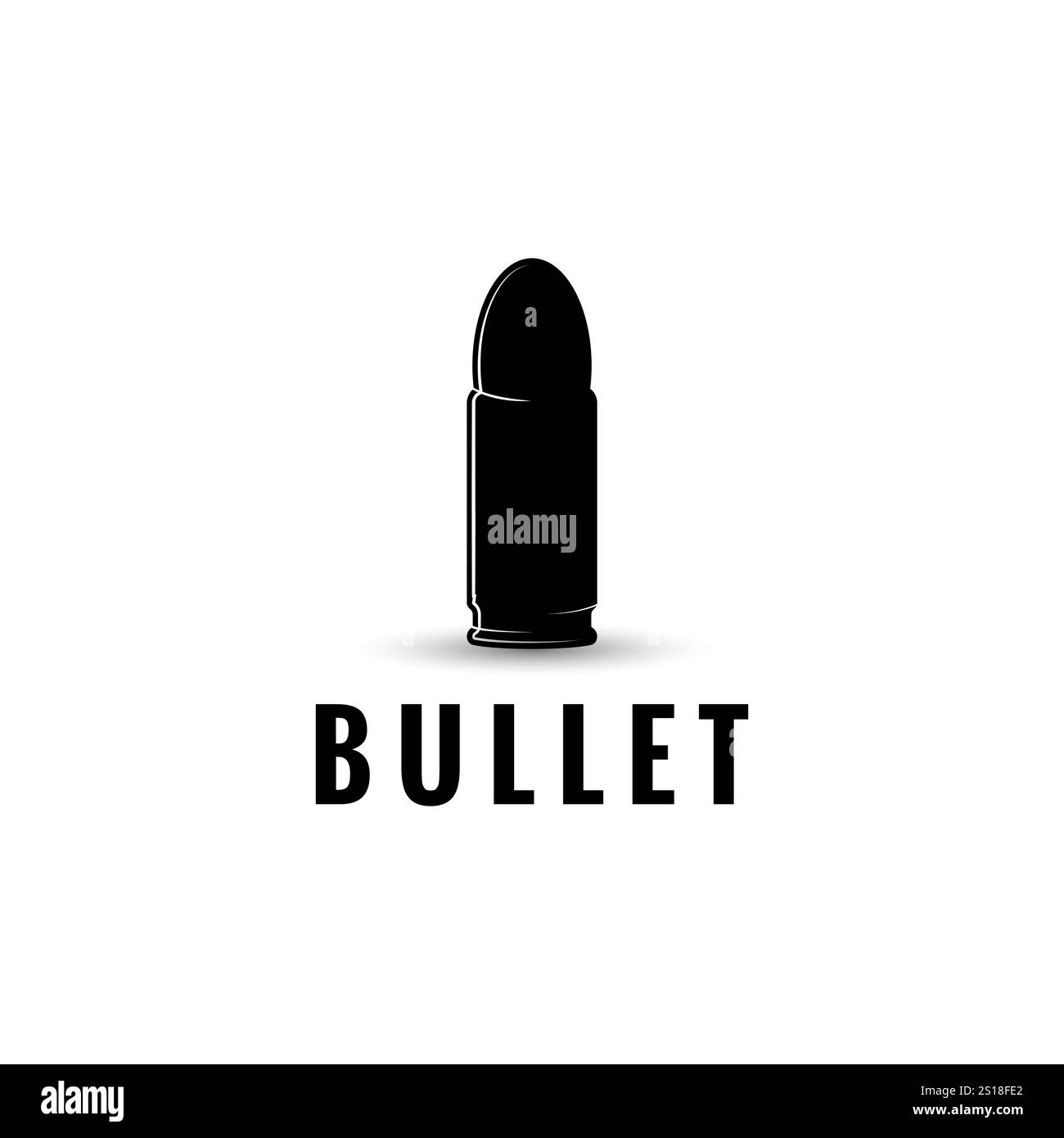 Vintage monochrome gun bullet template isolated vector illustration ...