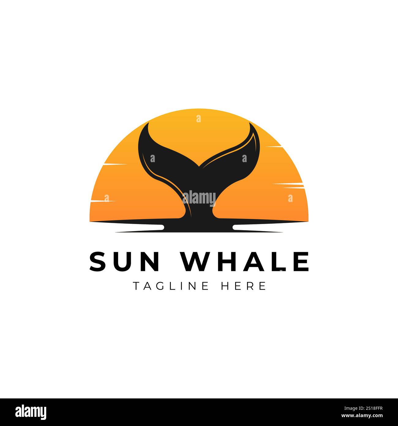 Whale fin sunset Stock Vector Images - Alamy
