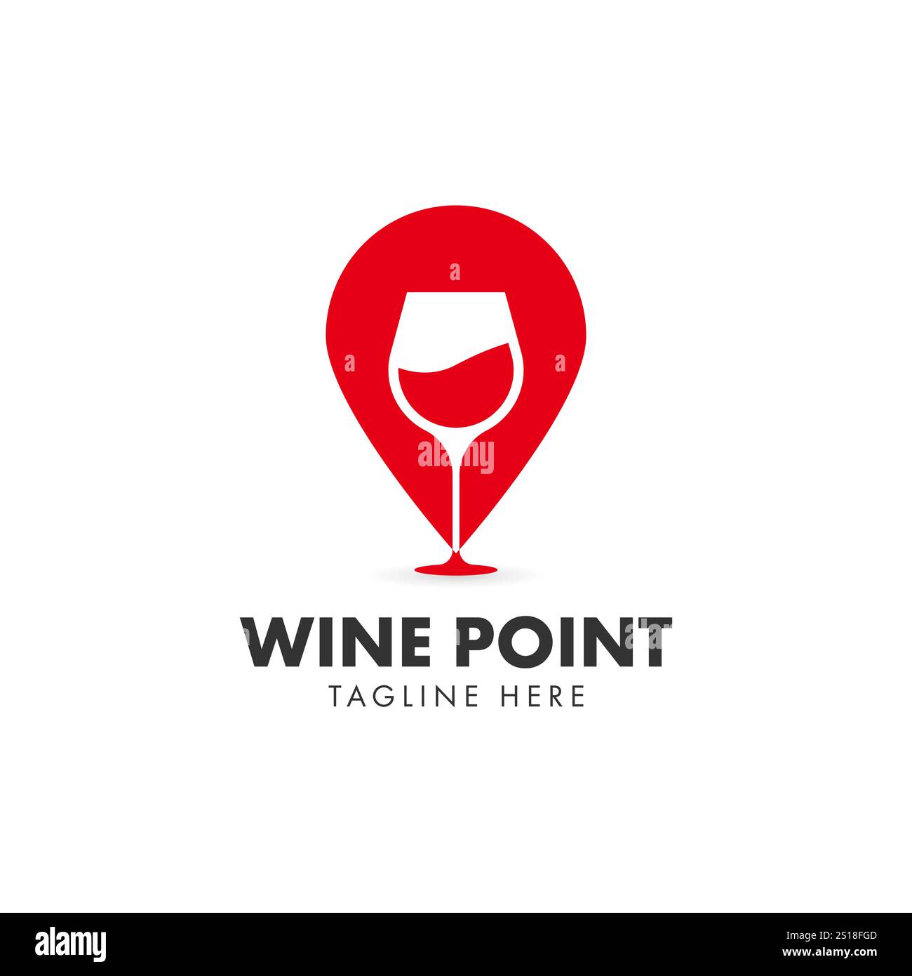 wine point logo vector design template. consisting of a wine glass icon ...