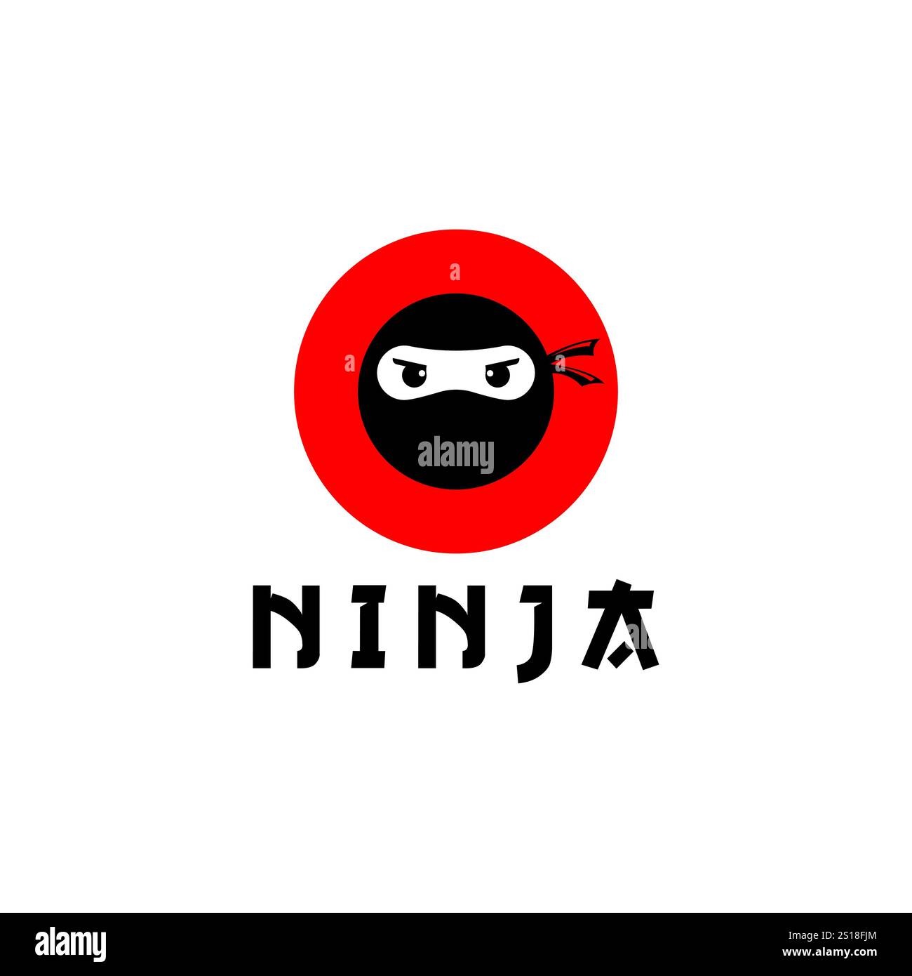 ninja logo with Japan Red Sun design vector Stock Vector Image & Art ...