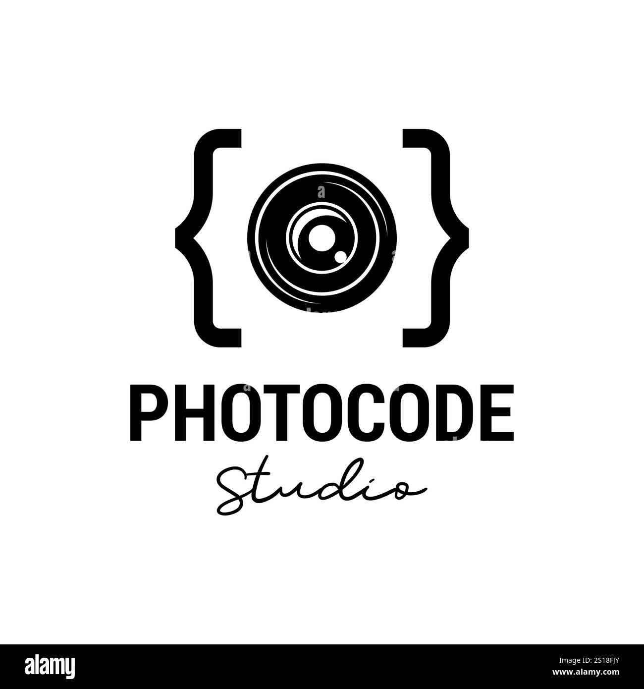 photography / camera Logo - Photo code logo design vector Stock Vector Image & Art - Alamy