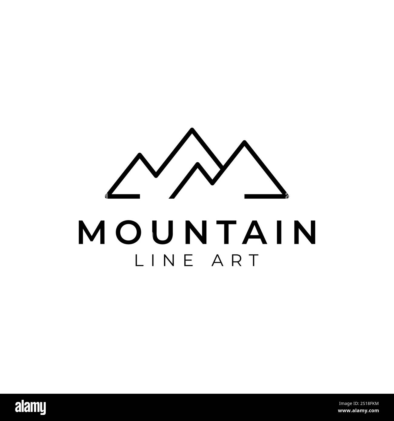 Simple modern outline mountain adventure logo design Stock Vector Image ...