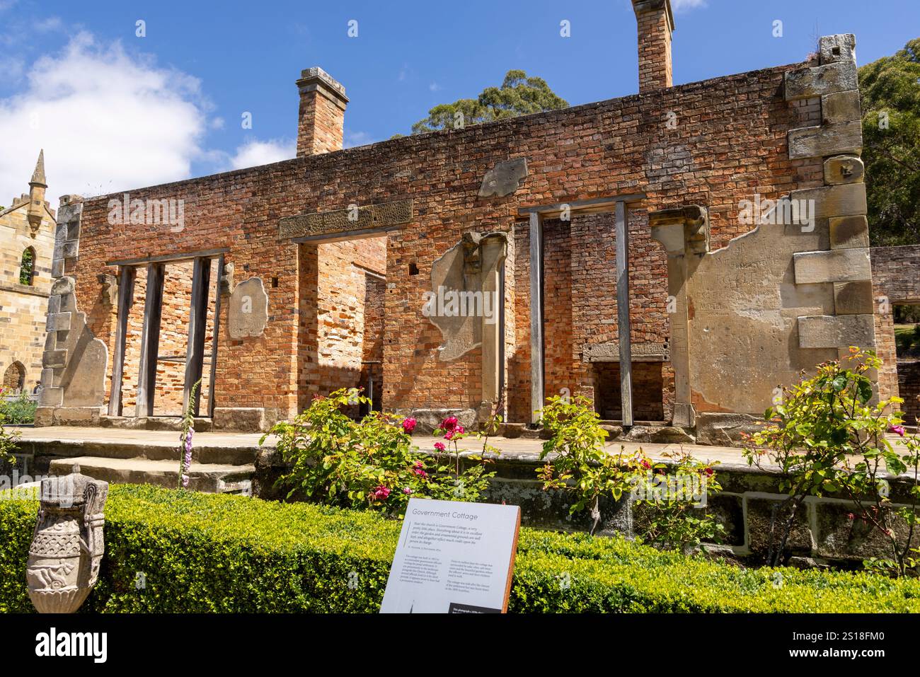 Government Cottage ruins at Port Arthur historic former convict jail ...