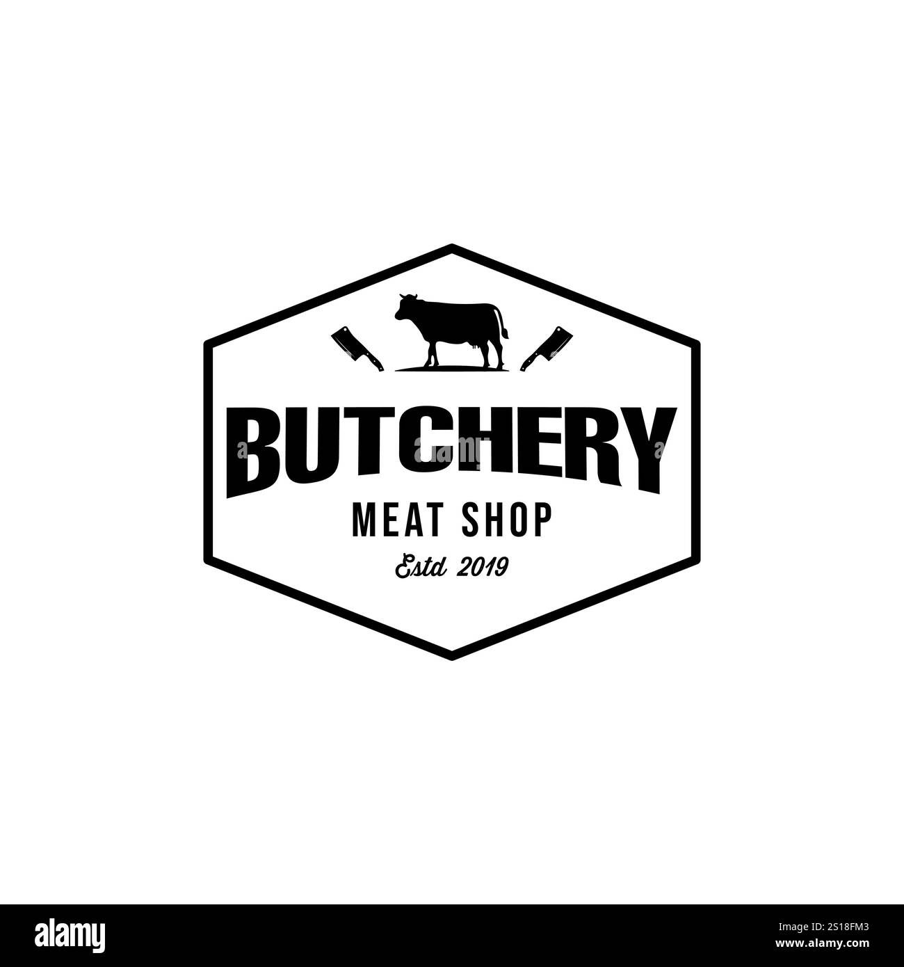 Butchery or meat shop vintage logo template Stock Vector Image & Art ...