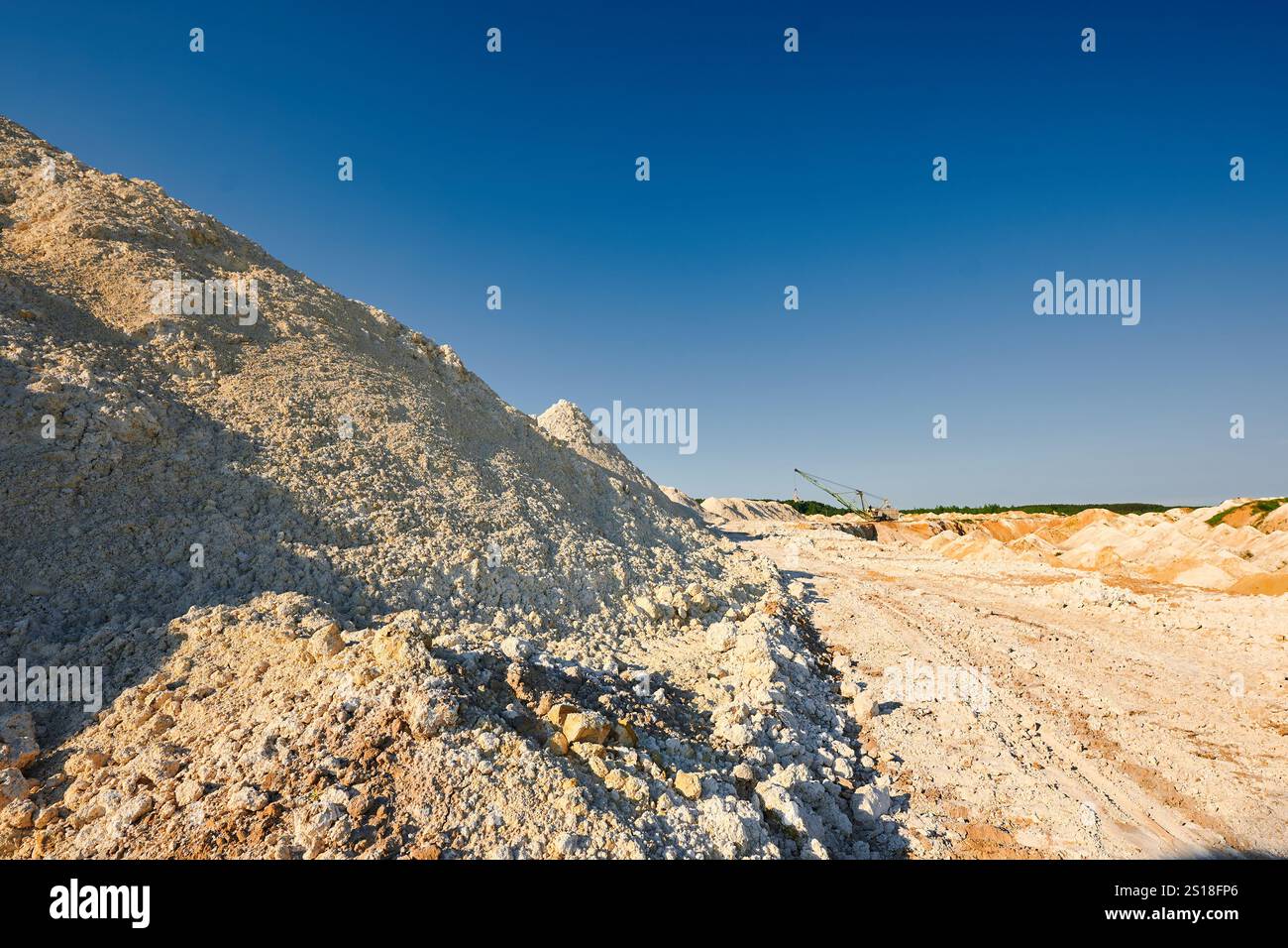 piles line in chalkquarry in open pit Stock Photo - Alamy