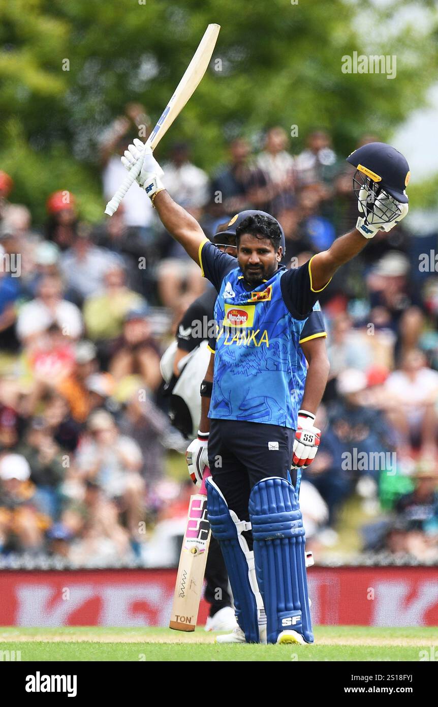 Sri Lanka player Kusal Perera celebrates his century during the 3rd T20 ...