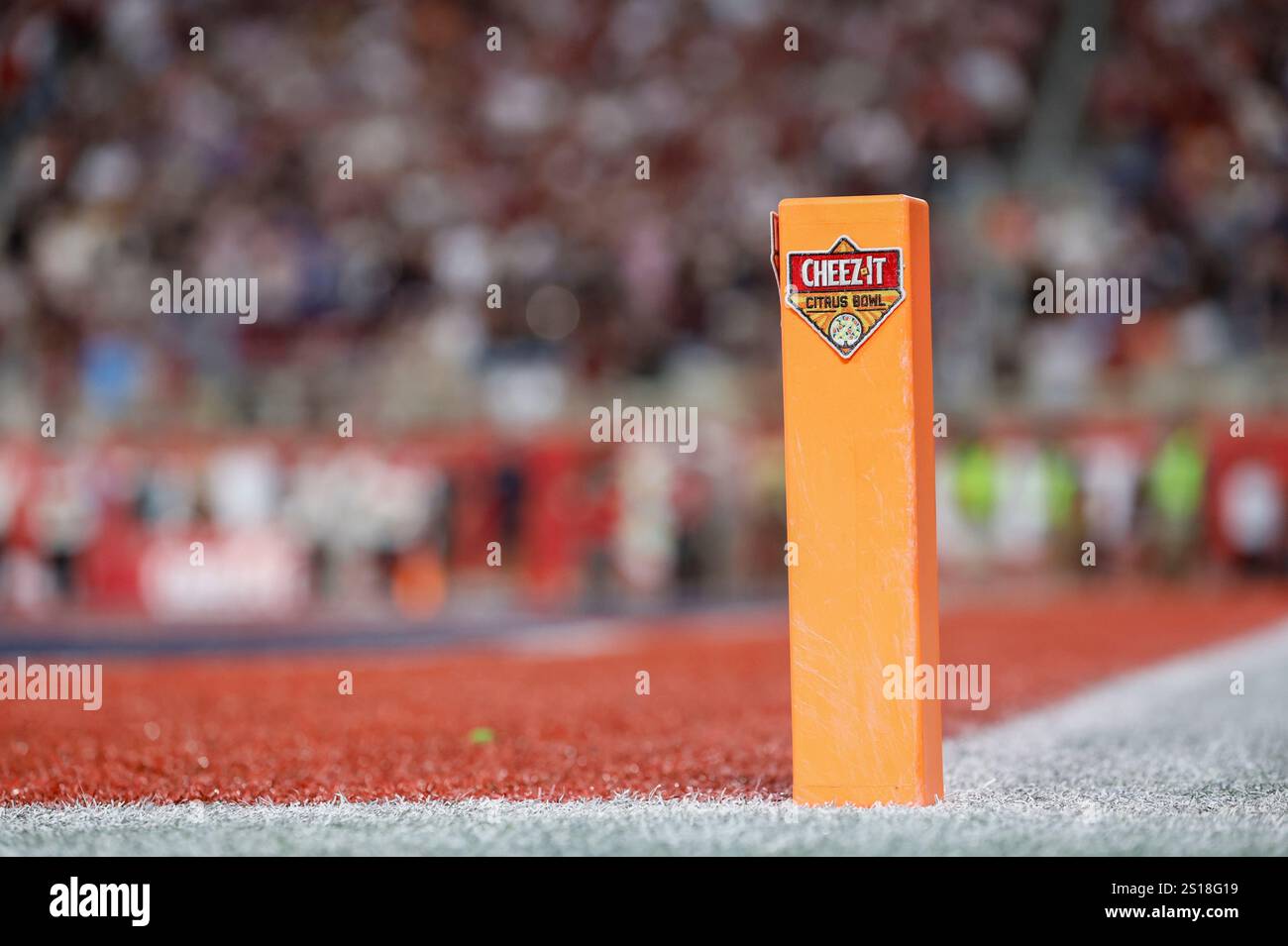 ORLANDO, FL - DECEMBER 31: An end zone plying with the game logo during ...