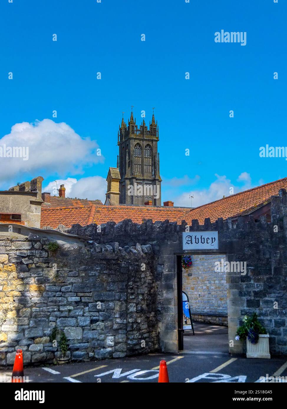The bell tower of the Church of Saint John the Baptist rises above the ...