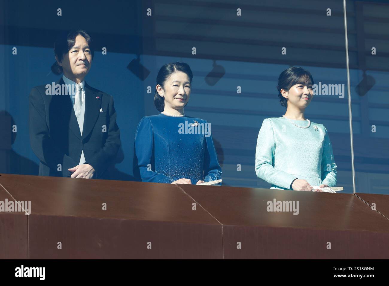 Tokyo, Japan. 2nd Jan, 2025. (L to R) CROWN PRINCE AKISHINO of Japan ...