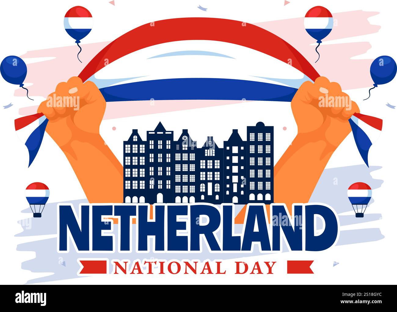 Happy Netherlands National Day Vector Illustration featuring the ...