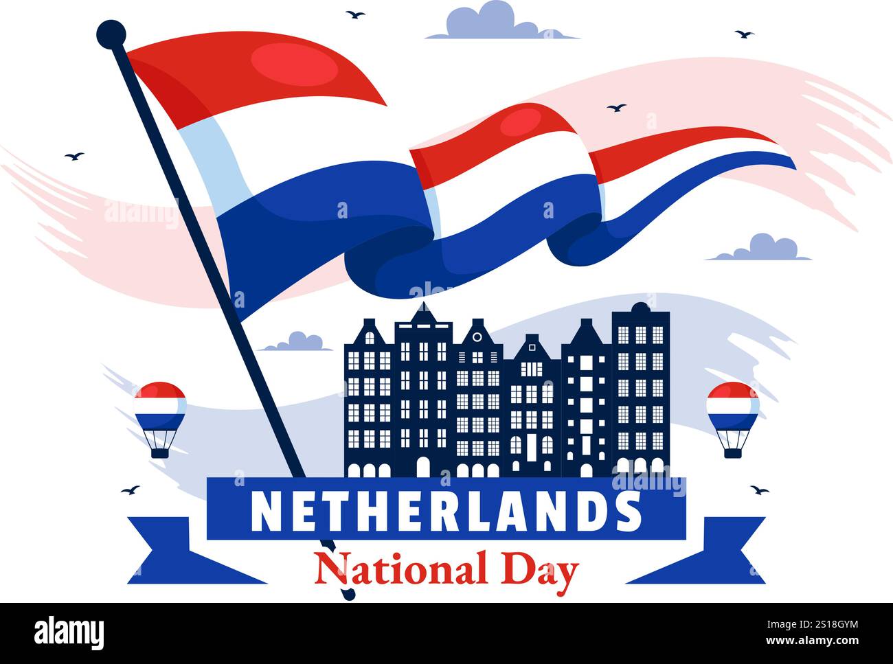 Happy Netherlands National Day Vector Illustration featuring the ...